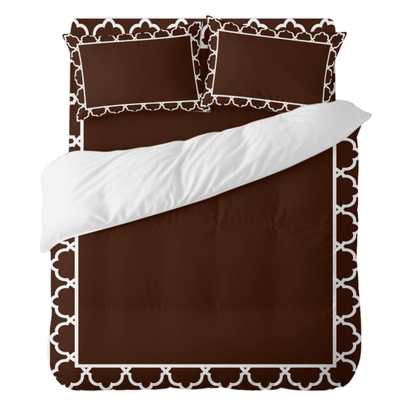 Chocolate Brown Bedding Duvet Cover Set Full Size 4 Pieces, Brown ...