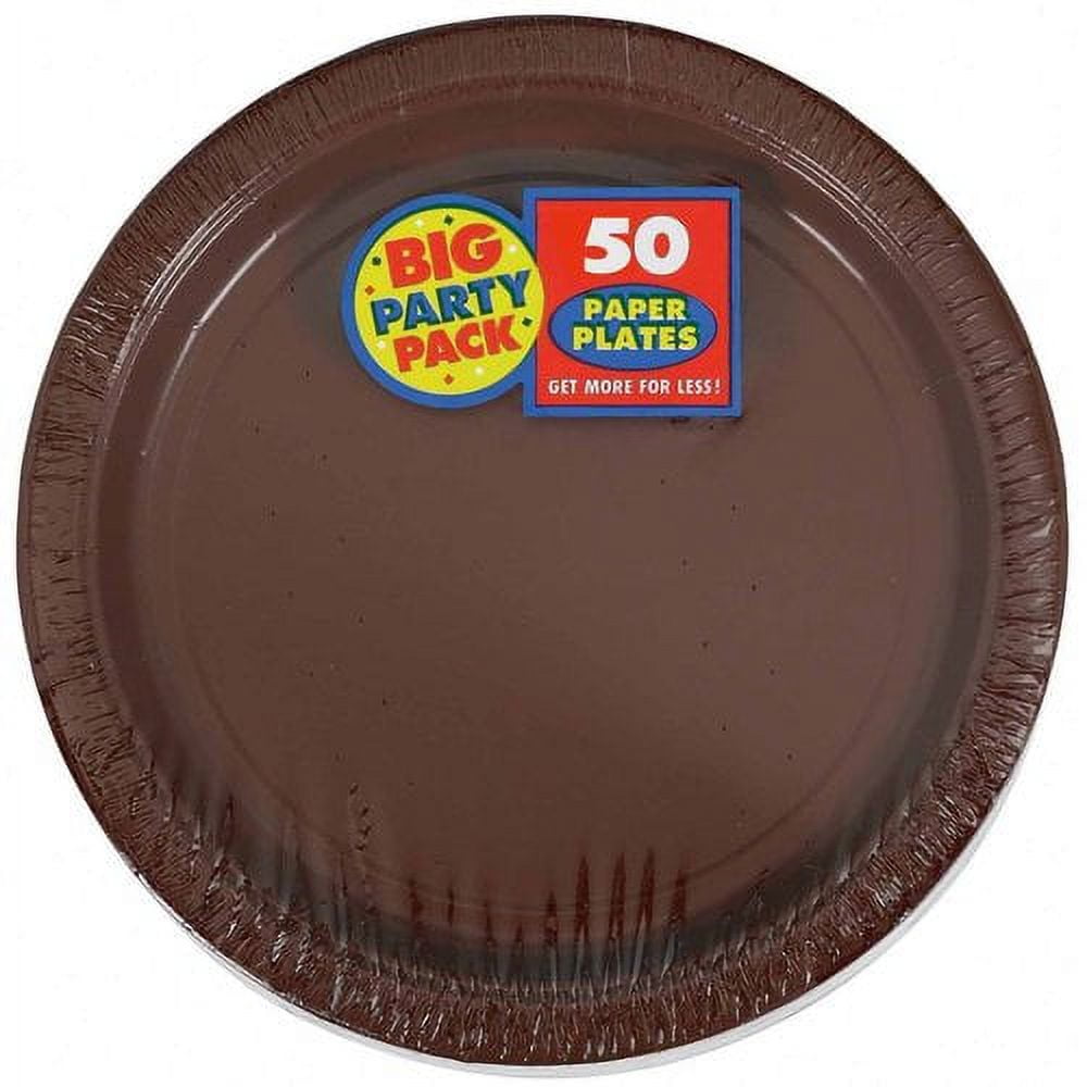 Chocolate Brown Big Party Pack Dinner Plates, Pack of 50 - Walmart.com