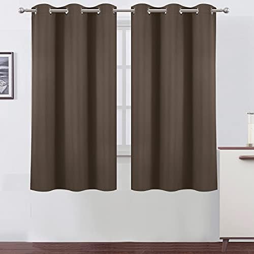 Chocolate Brown Blackout Curtains 42 x 63 Inch Length/Set of 2 Curtain ...