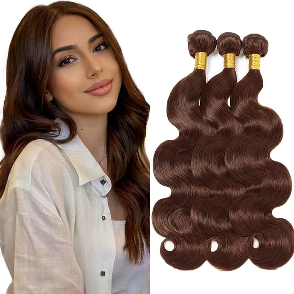 Chocolate Brown Bundle Color #4 Body Wave Human Hair Bundles Dark Brown ...