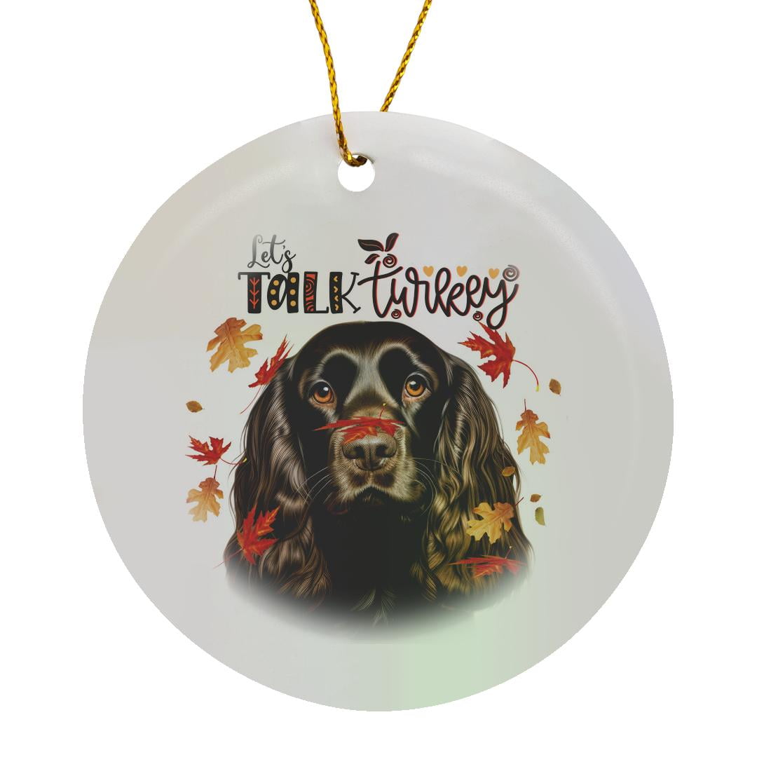 3drose, Chocolate Brown Cocker Spaniel Dog with Autumn Leaves ...
