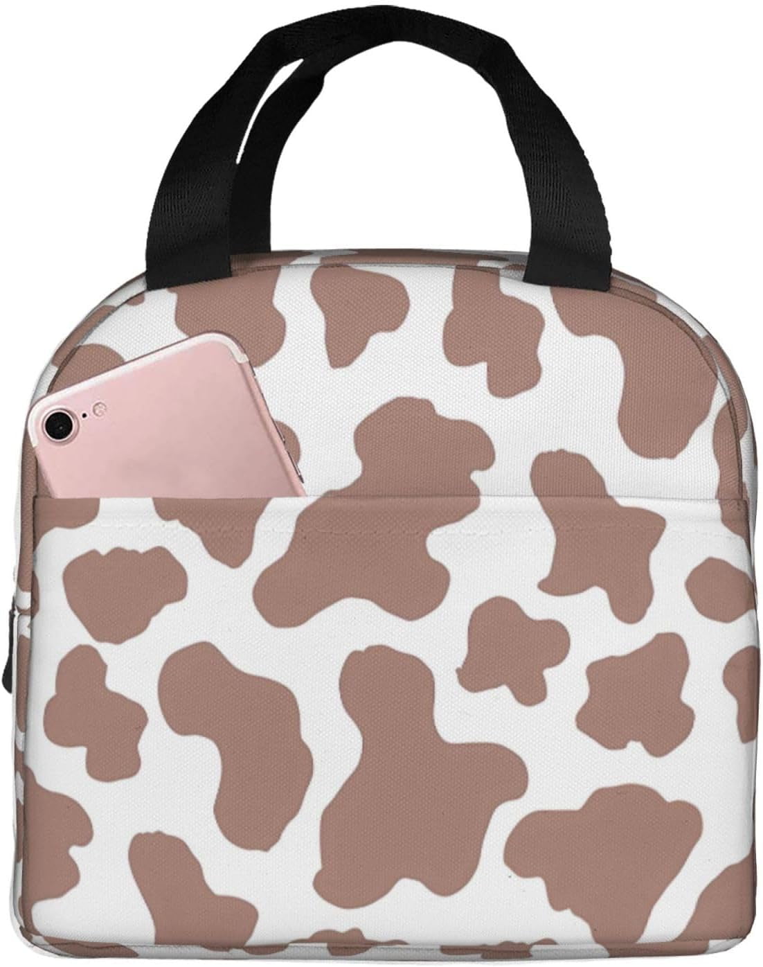 Chocolate Brown Cow Print Aestheticlunch Box Insulated Lunch Bag ...