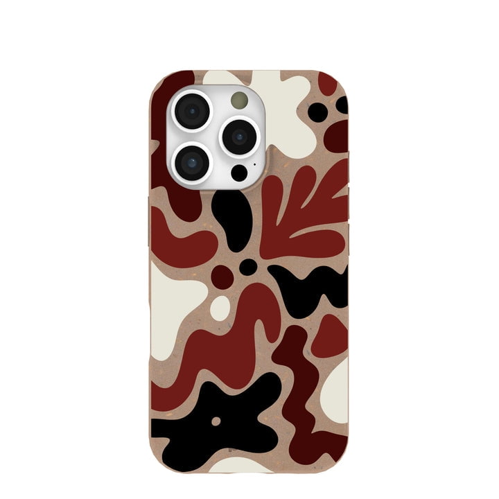 Chocolate Brown Earthy Curves Protective Heavy-Duty Phone Case for ...