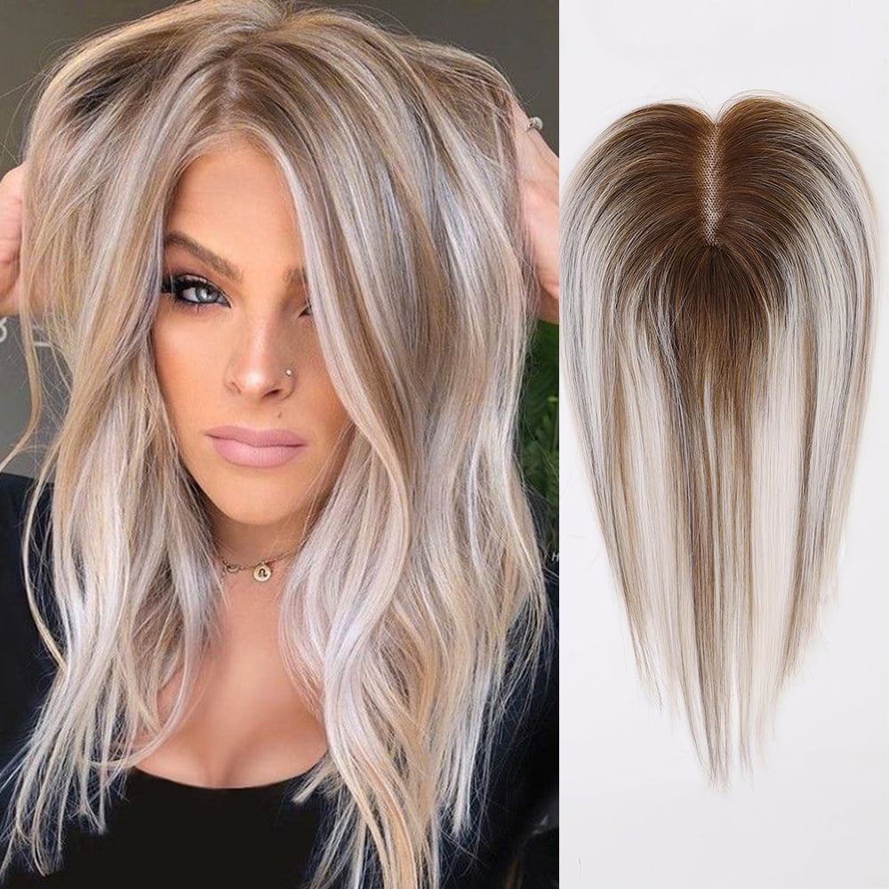 Chocolate Brown Human Hair Toppers 12inches Straight Topper Lace Base ...