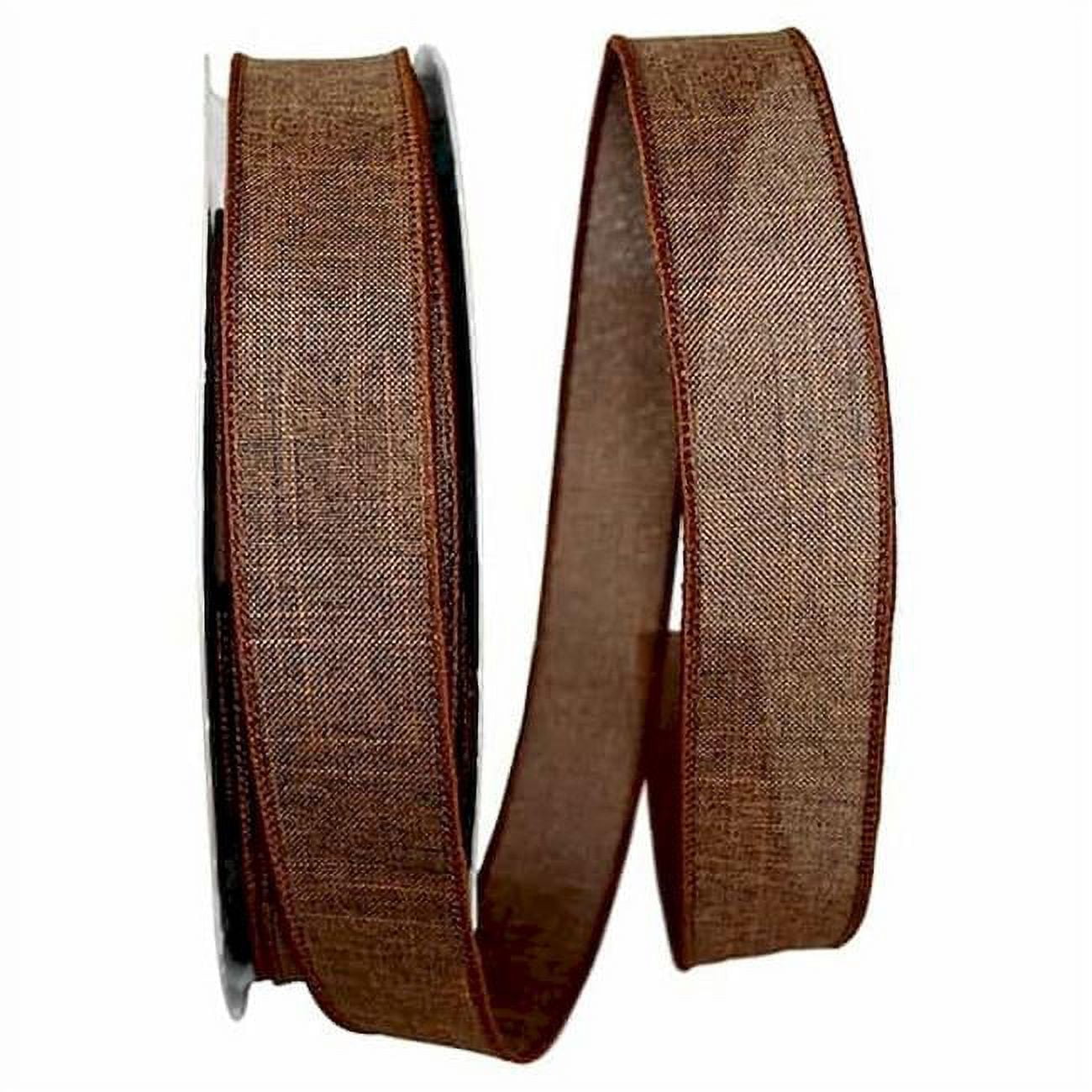 Chocolate Brown Linen Wired Ribbon - Walmart.com