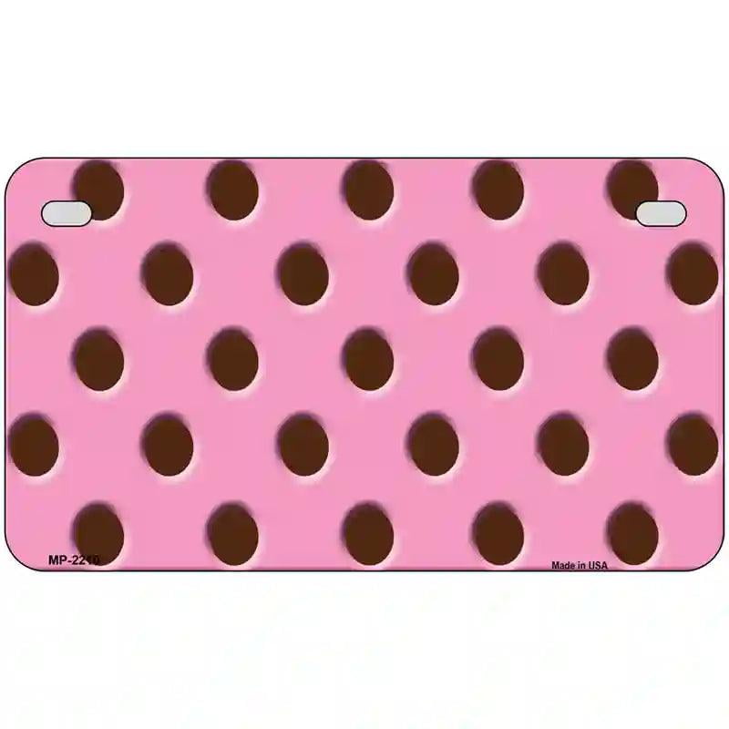 Chocolate Brown Polka Dots Pink Metal Novelty License Plate 7" x 4 ...