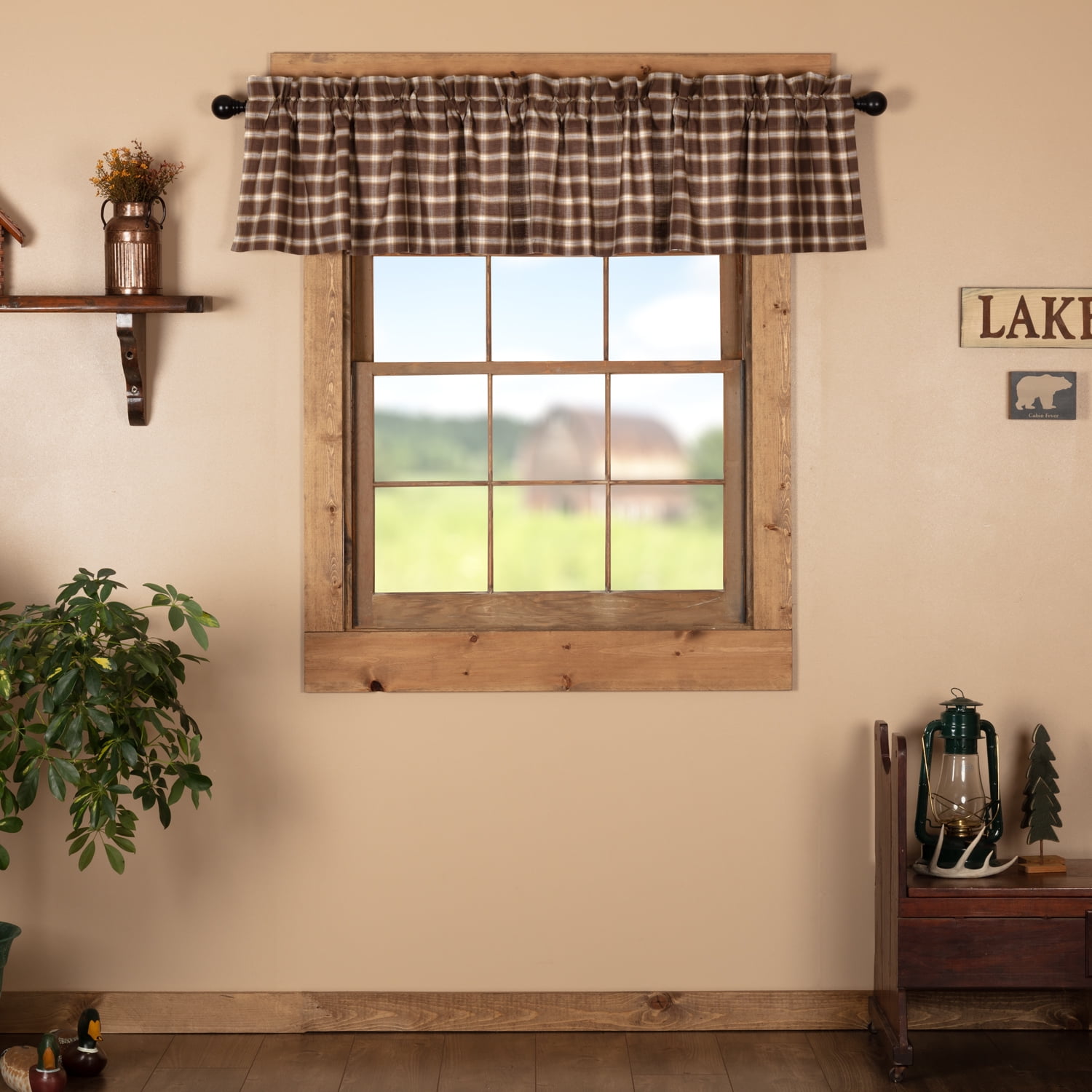 Chocolate Brown Rustic Kitchen Curtains Sheridan Rustic Brown Rod ...