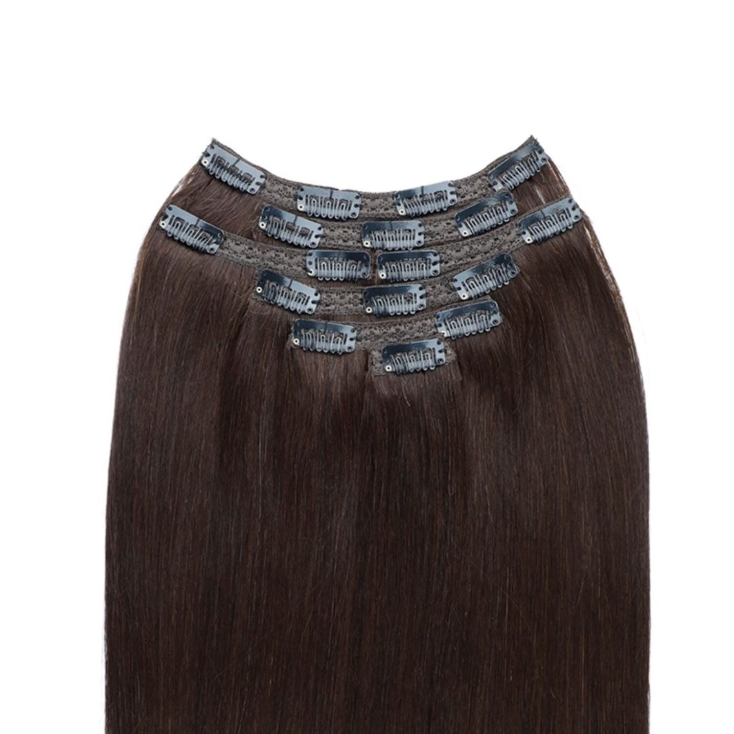 Chocolate Brown Straight Clip Ins -7 Pcs with a Free Eye Lash ...