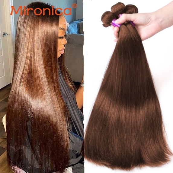 Chocolate Brown Straight Human Hair Bundles Deal1/3/4 Bone Straight ...