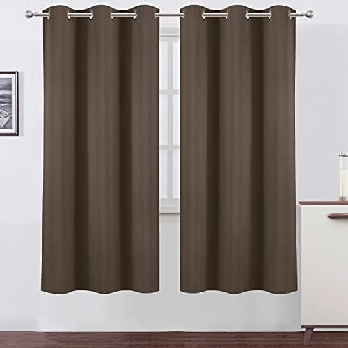 Chocolate Brown Thermal Blackout Curtains/42 x 72 Inch/Set of 2 Panels ...