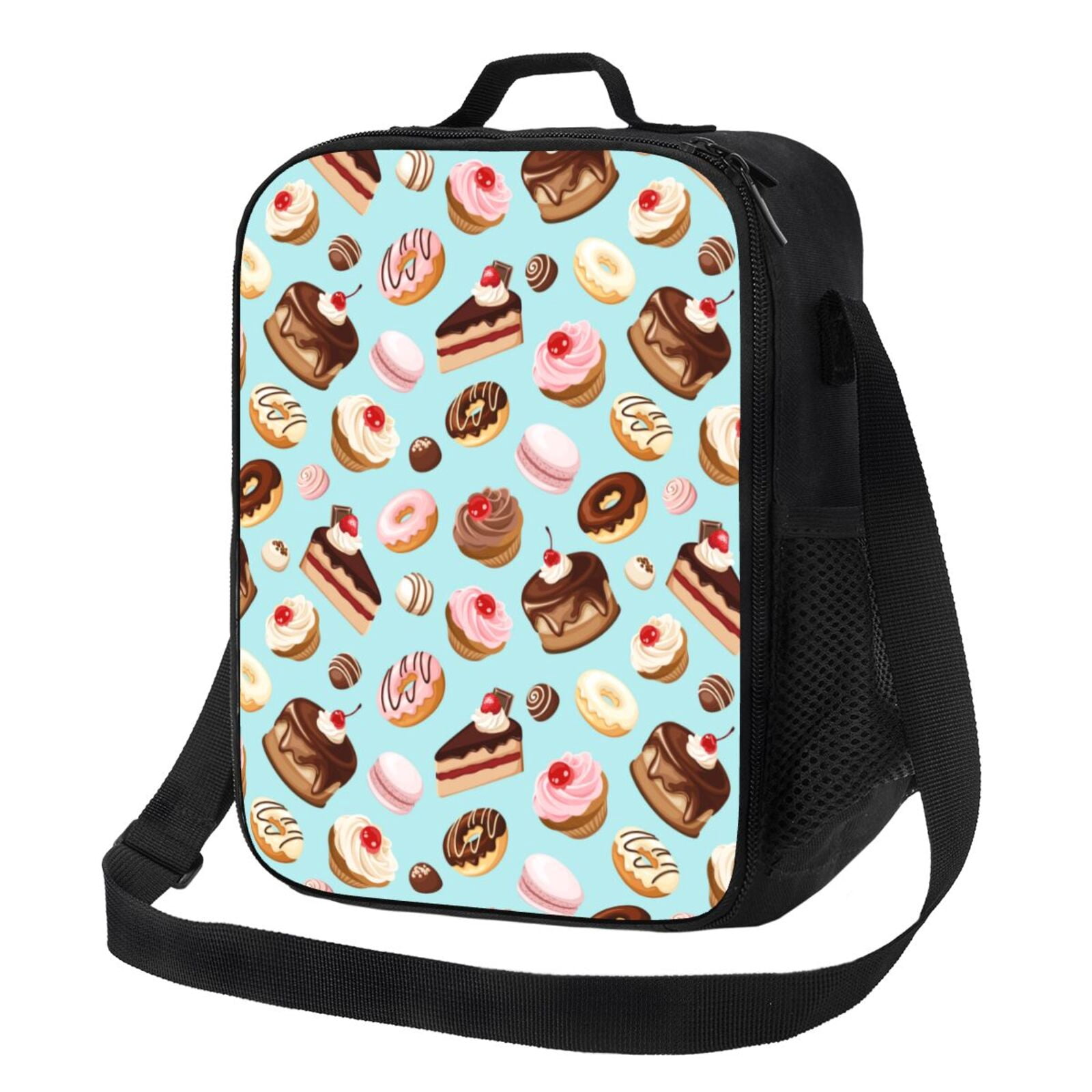 Chocolate Cake Donut Print Lunch Box for Women Men, Insulated Lunch ...