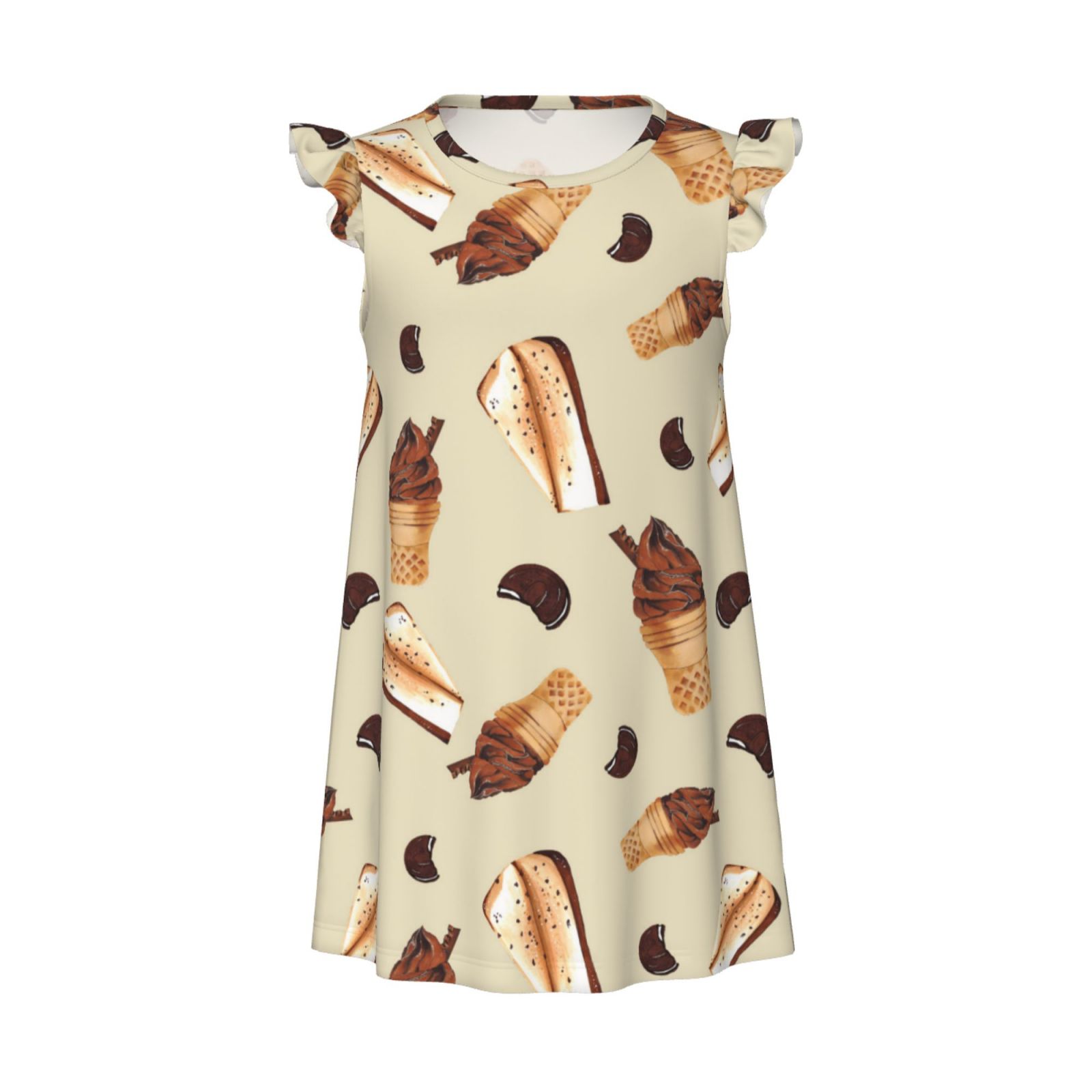 Chocolate Cake Ice Cream Print Girls Nightgowns, Pajamas for Girls ...