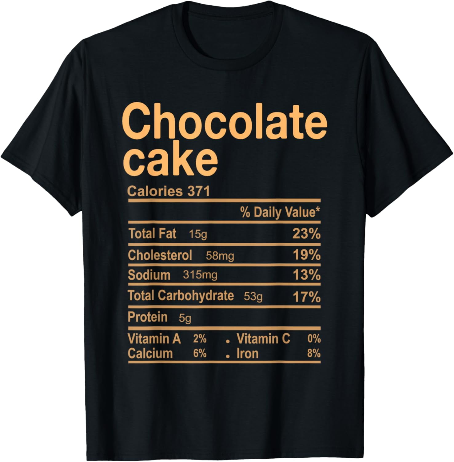 Chocolate Cake Nutrition Facts Funny Thanksgiving Christmas Mens T ...