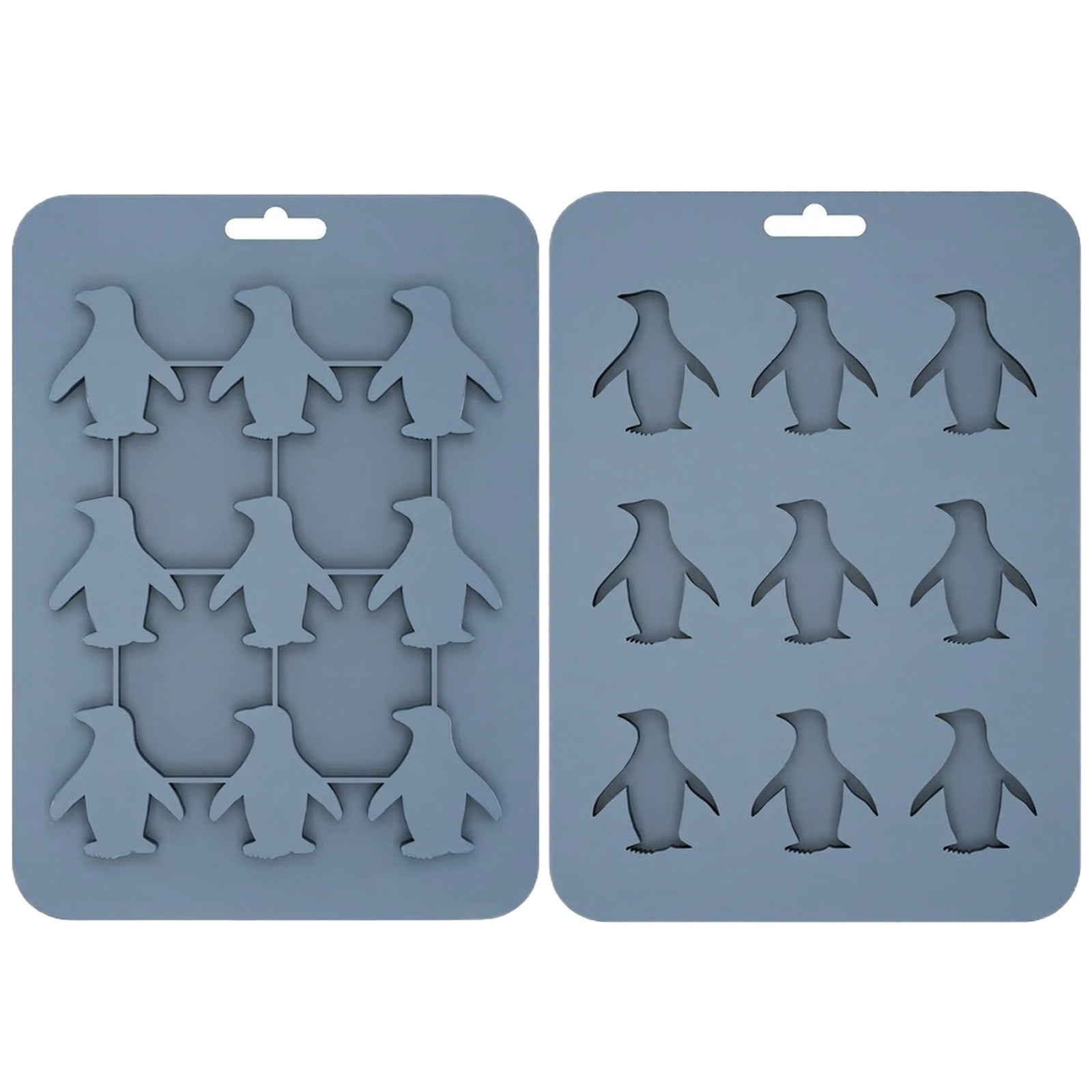 Chocolate Candy Molds, Ice Cube TraysforFreezer Silicone, Blue Penguin ...