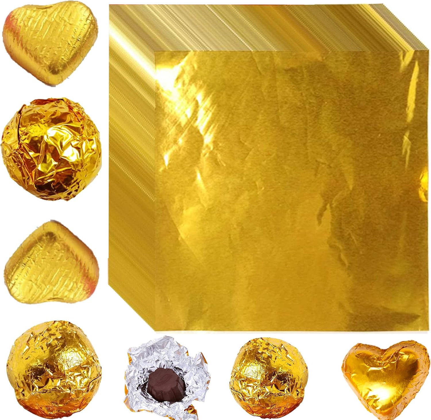 Chocolate Candy Wrappers,Bexikou 200 Pcs Candy Bar Wrappers,Gold Foil ...