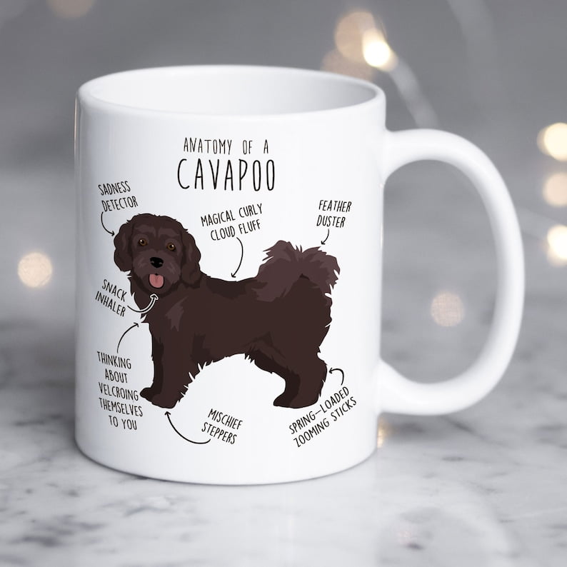 Chocolate Cavapoo Coffee Mug, Cute Cavapoo Gift, Cavoodle Dog Lover ...