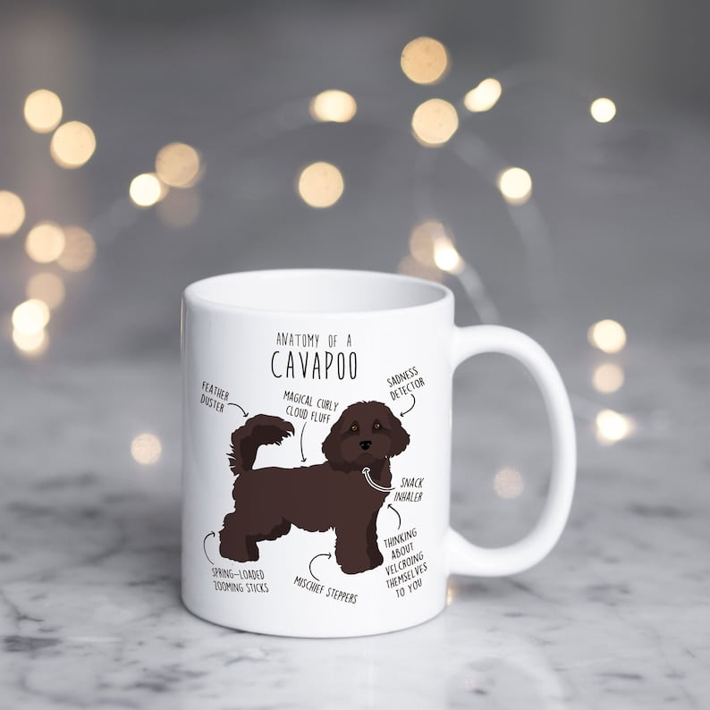 Chocolate Cavapoo Coffee Mug, Cute Cavapoo Gift, Cavoodle Mom, Dad ...