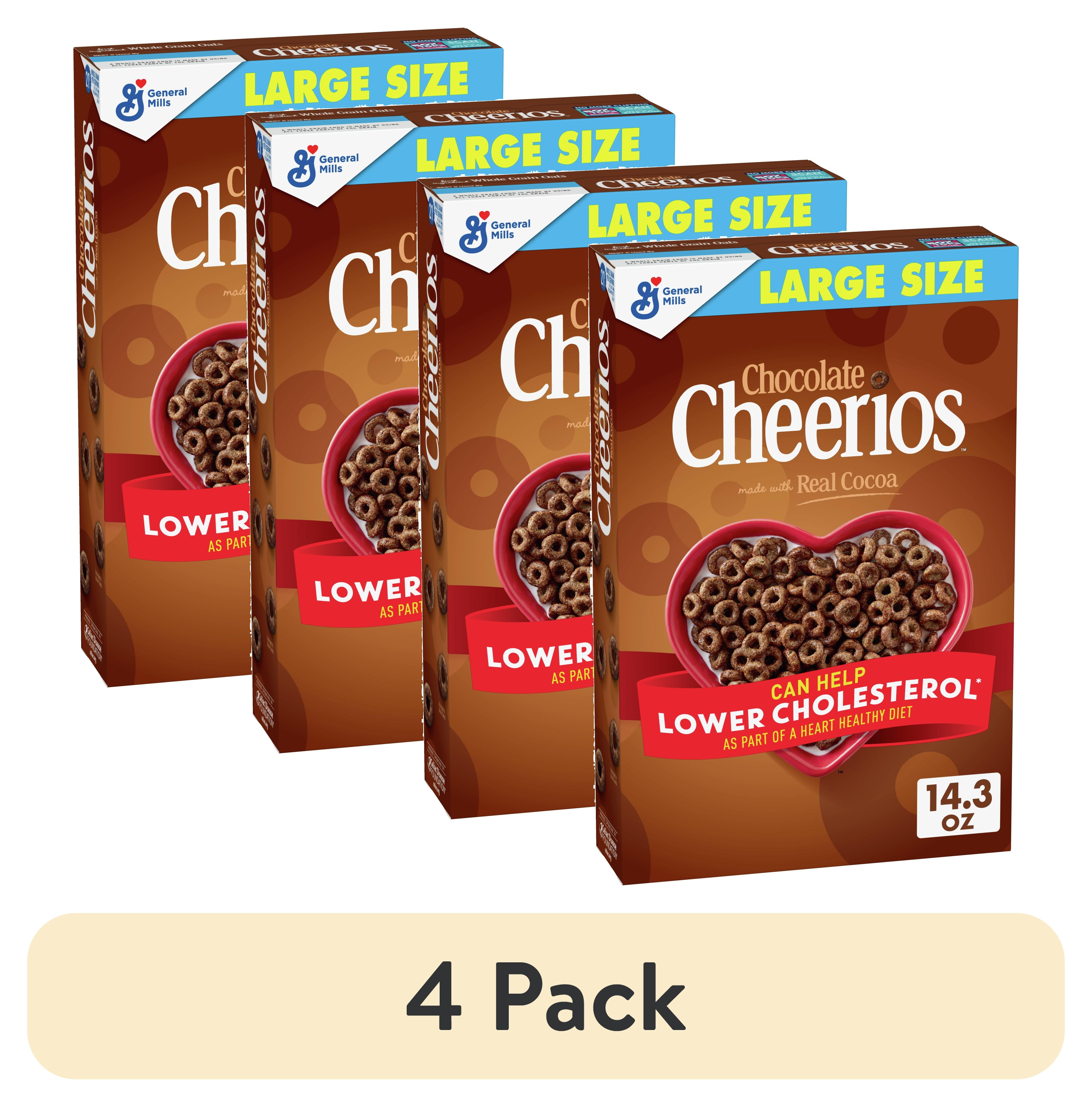 (4 pack) Cheerios Low Cholesterol Crunchy Chocolate Cereal, 14.3oz ...