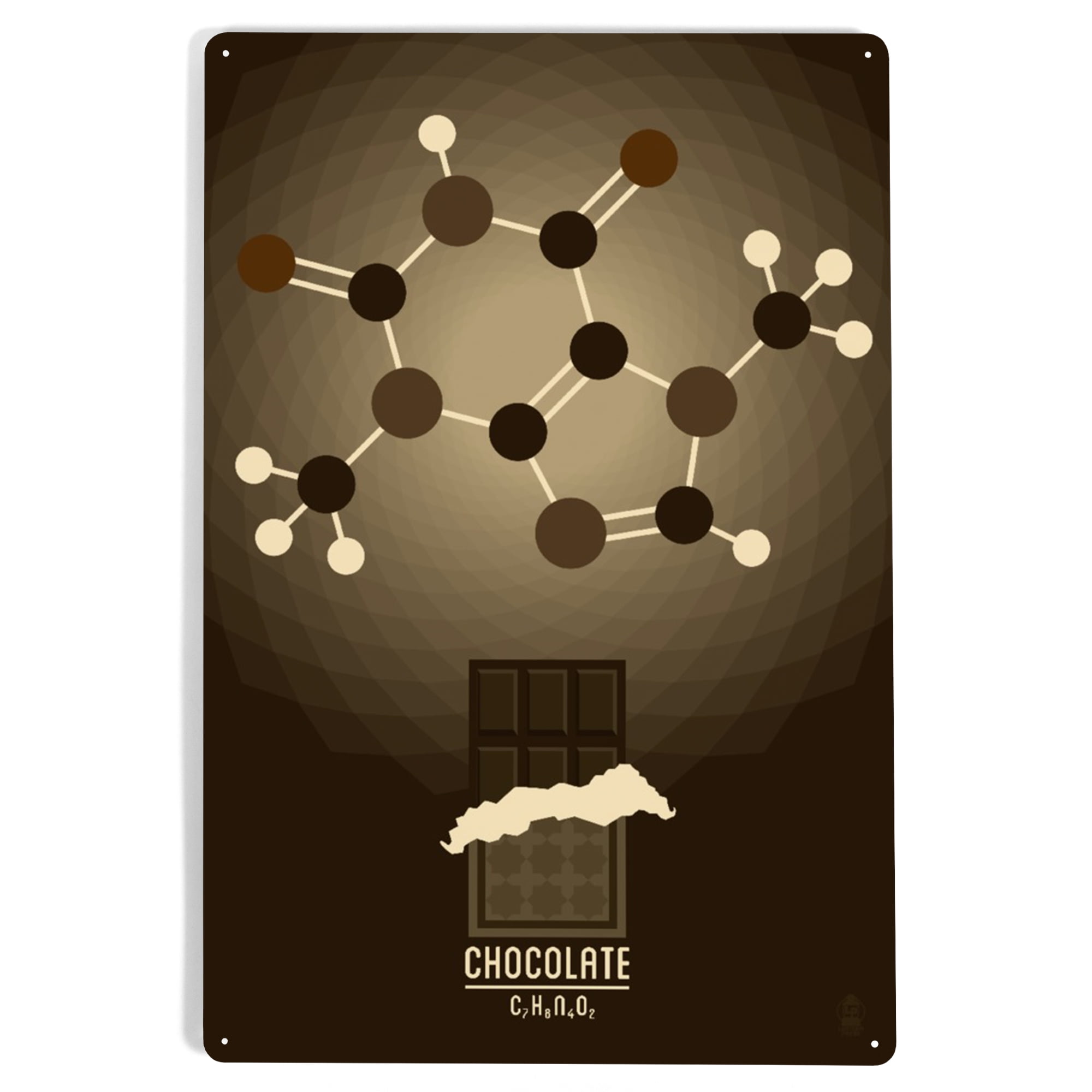 Chocolate, Chemical Elements (12x18 Aluminum Art, Indoor Outdoor Metal ...