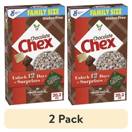 (2 pack) Chocolate Chex Cereal, Gluten Free Breakfast Cereal, Family ...