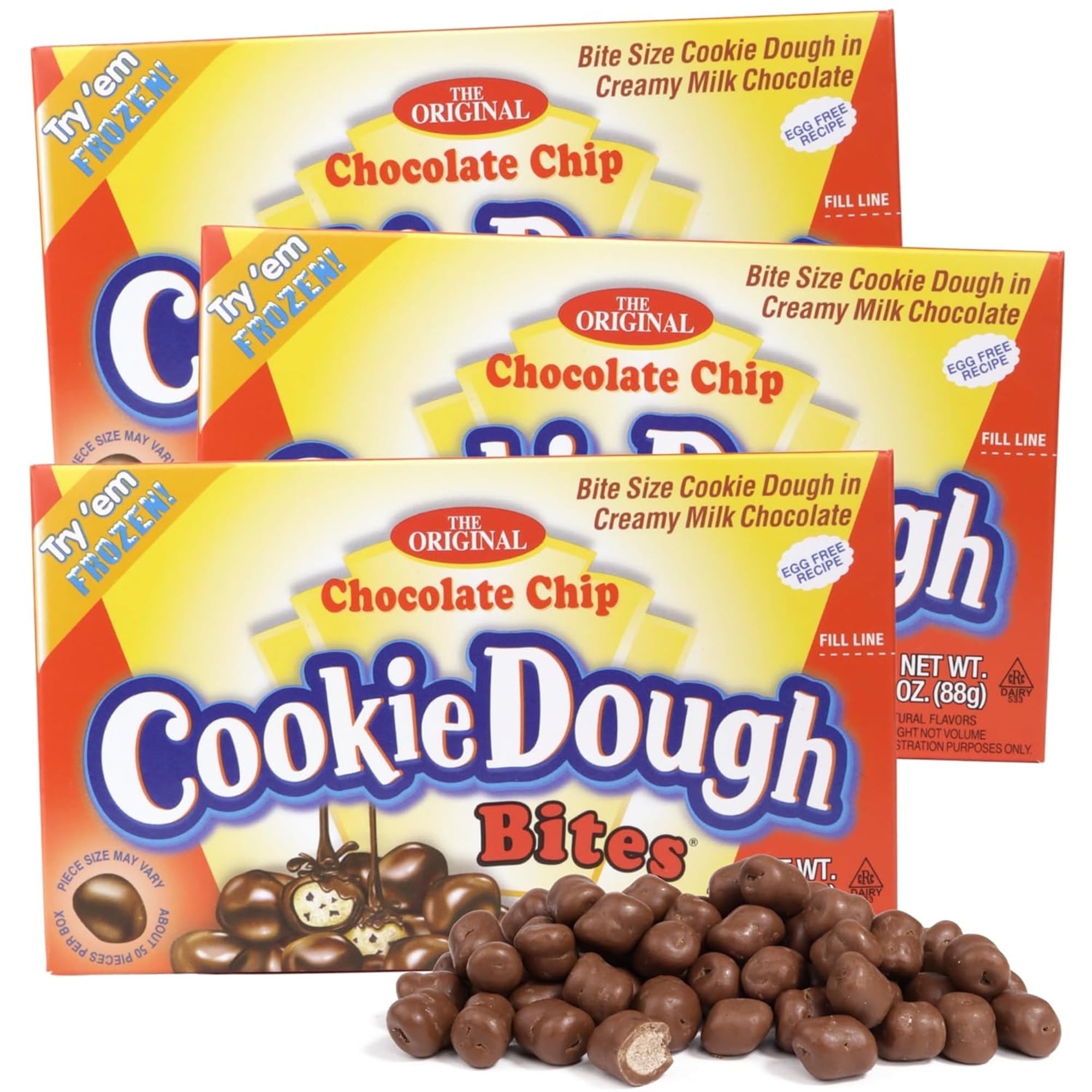 Chocolate Chip Cookie Dough Bites, Pack of 3, 3.1 Ounces per Box ...