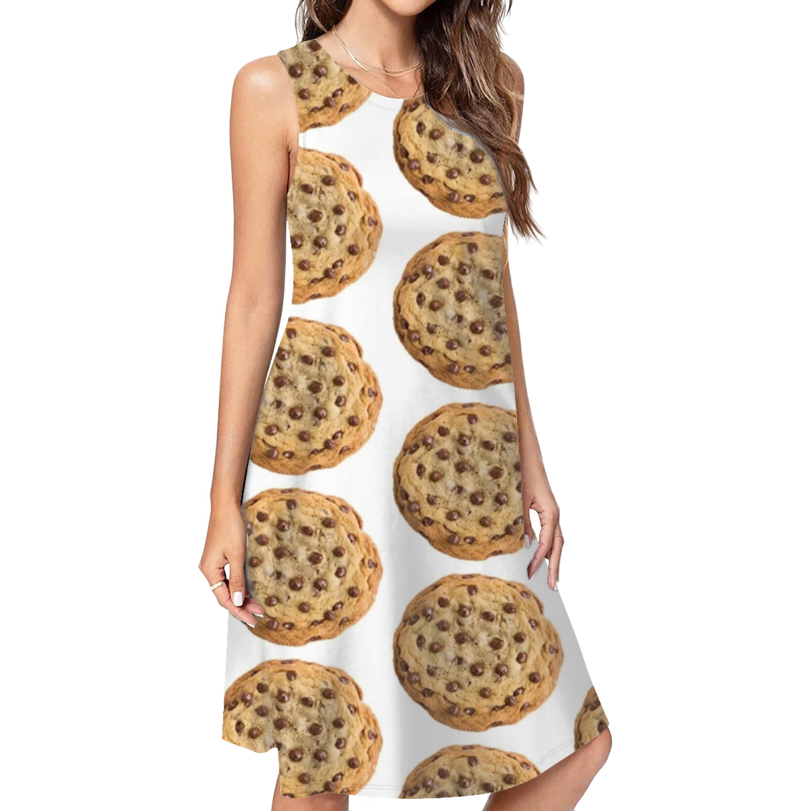 Chocolate Chip Cookie Dress Loose Women'S Dress Beach Dresses With ...