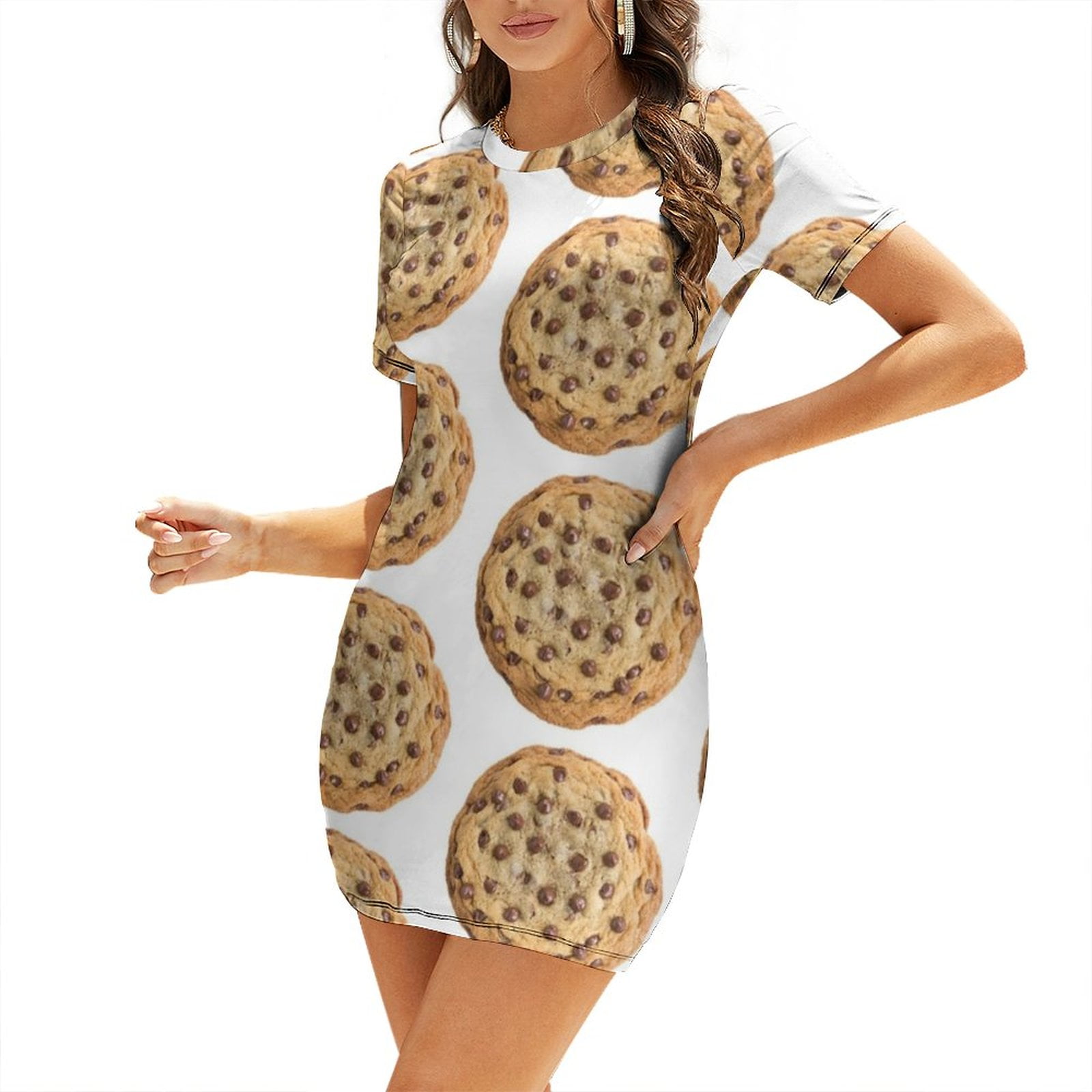 Chocolate Chip Cookie Sweetheart Knot Flared Dress Fashion Design Large ...