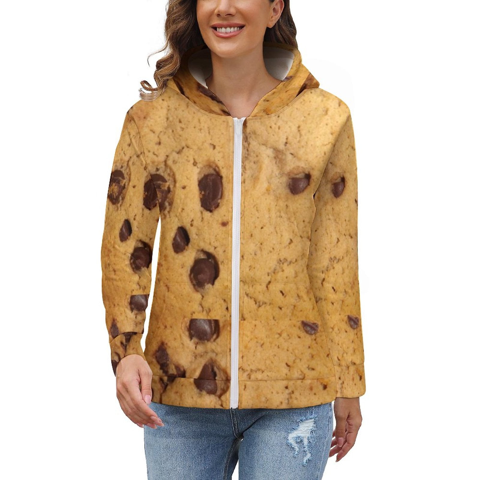 Chocolate Chip Cookie ( Textures ) Pullovers Hoodies Long Sleeve Hoodie ...