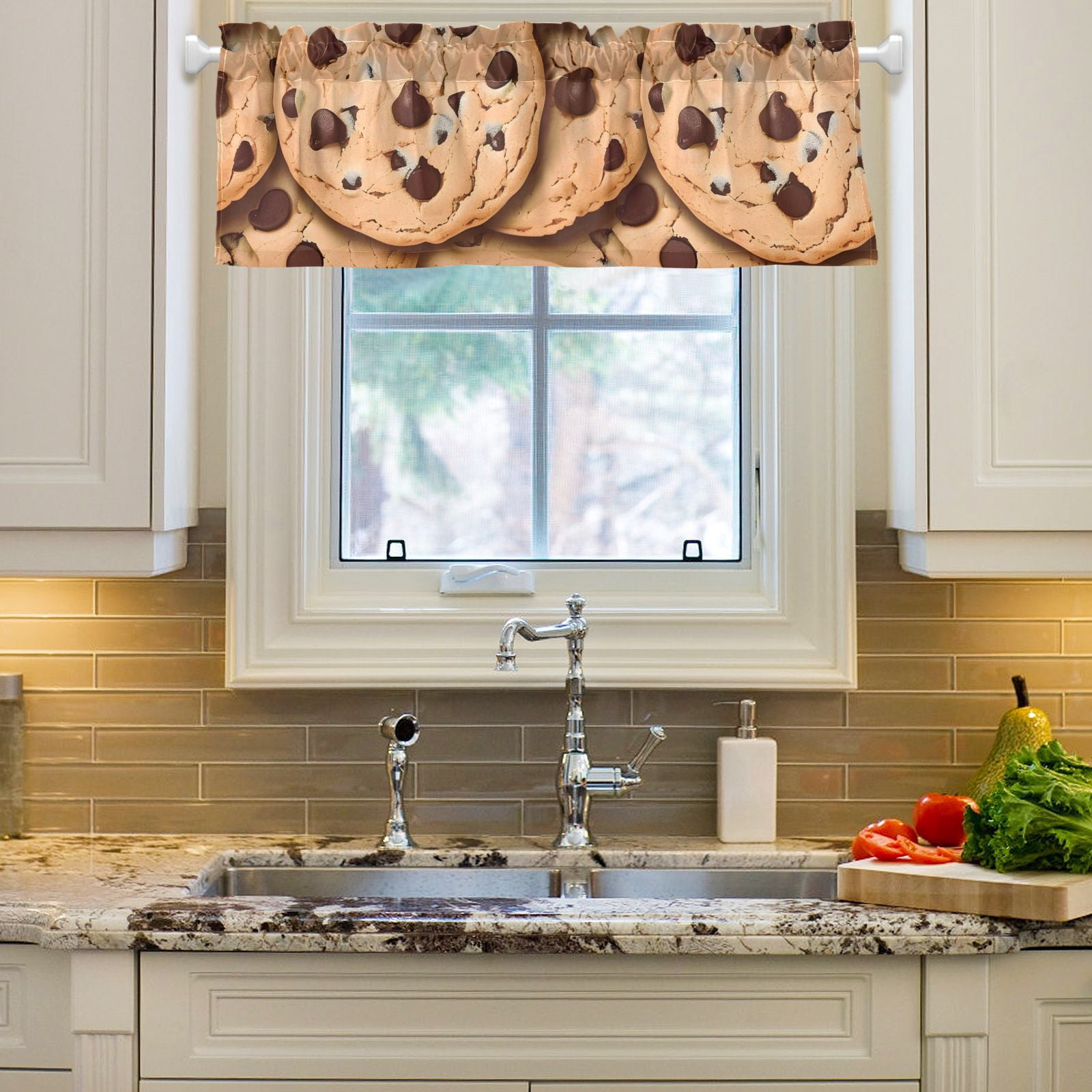 Chocolate Chip Cookies Curtain Valances Farmhouse Design Window ...