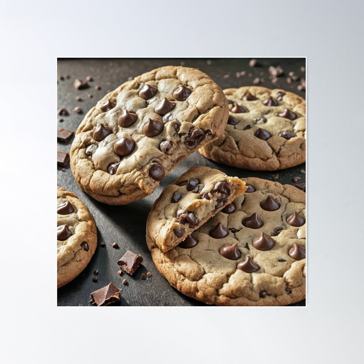 Chocolate Chip Cookies Poster Wall Art, Modern Wall Decor For Living ...