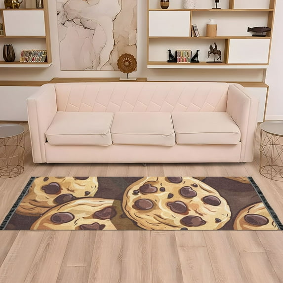 Chocolate Chip Cookies Runner Rug Non-Slip Area Rugs Linen Washable Non ...
