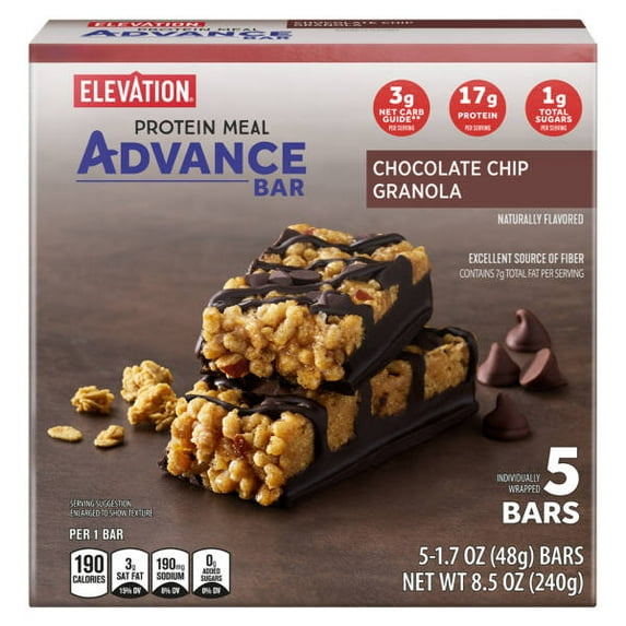 Elevation Chocolate Chip Granola Advance Meal Bars, 2 PACK - Walmart.com