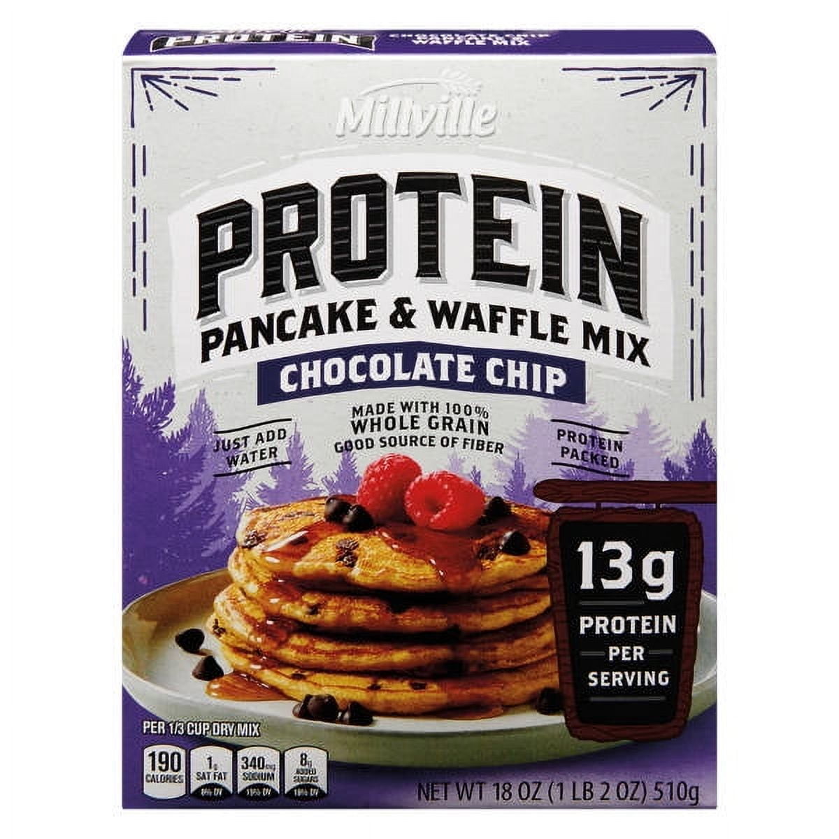 Pack of 2 - Chocolate Chip Protein Pancake & Waffle Mix, 18 oz ...