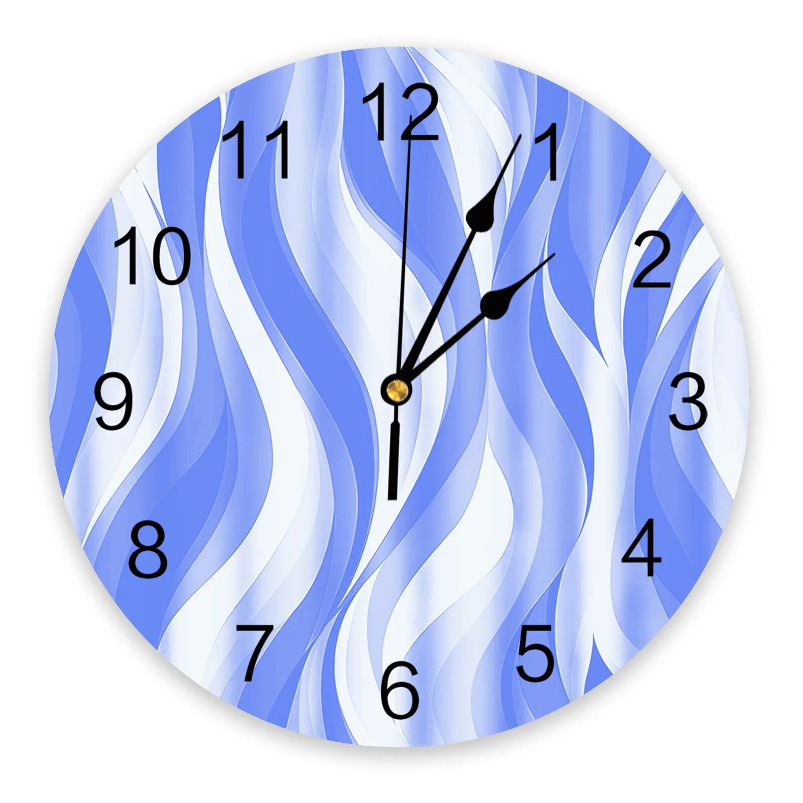 Chocolate Color Wavy Brown PVC Wall Clock Modern Design Living Room ...