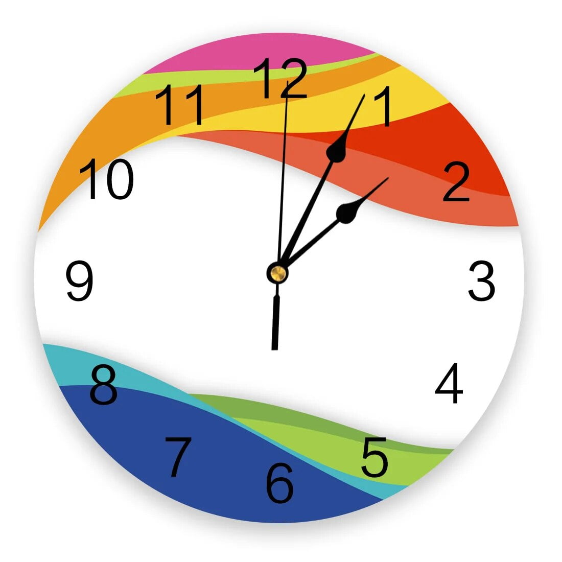 Chocolate Color Wavy Brown PVC Wall Clock Modern Design Living Room ...