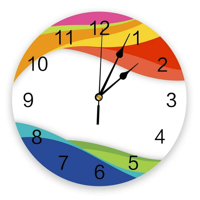 Chocolate Color Wavy Brown PVC Wall Clock Modern Design Living Room ...