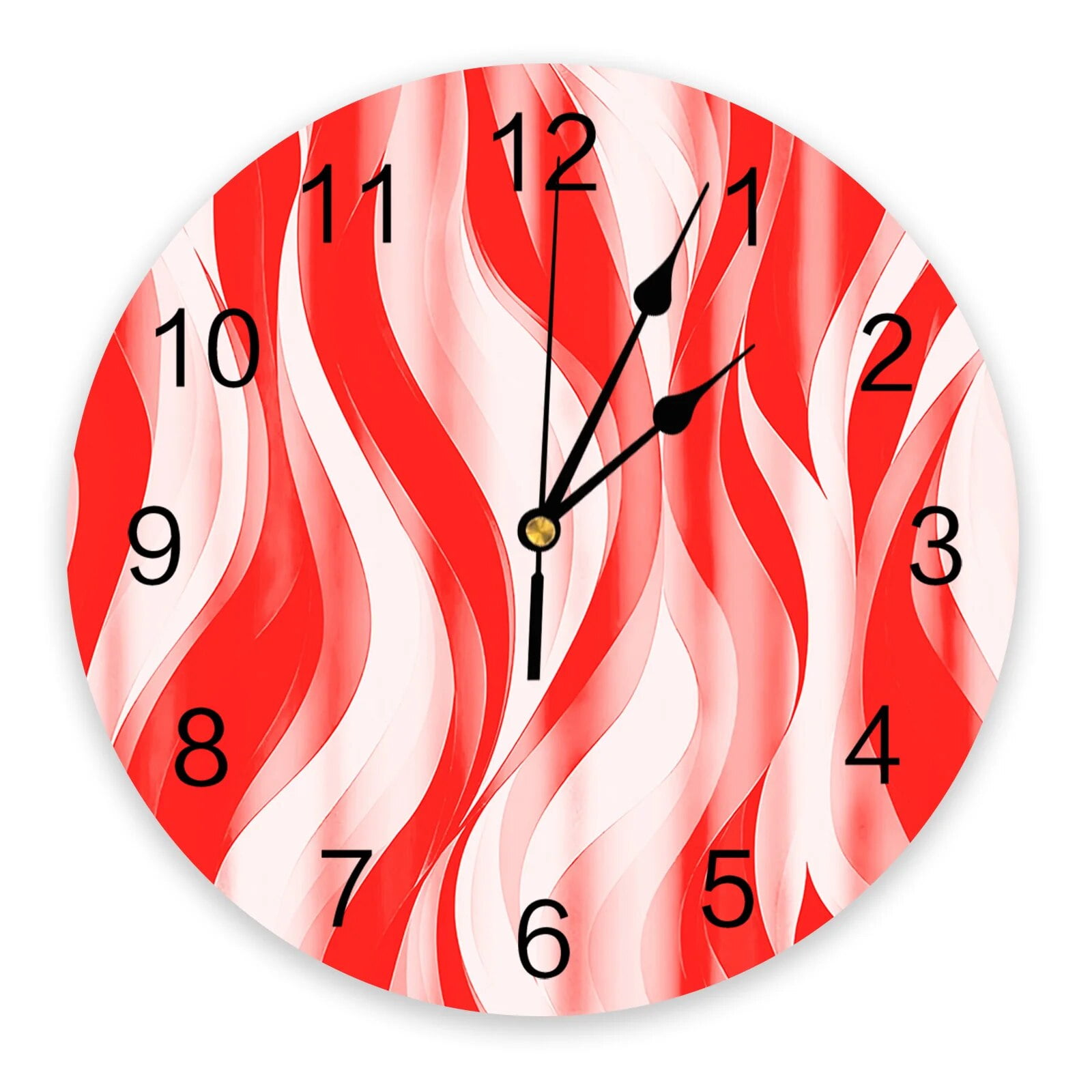 Chocolate Color Wavy Brown PVC Wall Clock Modern Design Living Room ...