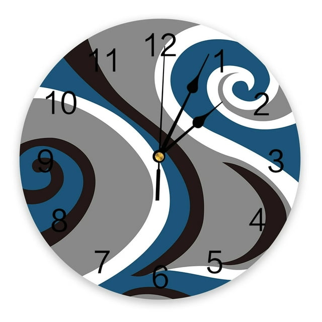 Chocolate Color Wavy Brown PVC Wall Clock Modern Design Living Room ...