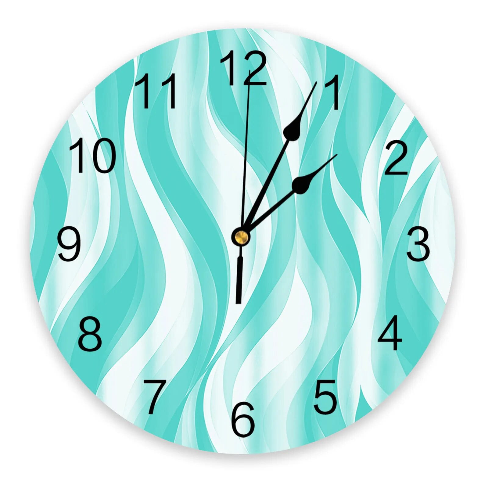 Chocolate Color Wavy Brown PVC Wall Clock Modern Design Living Room ...