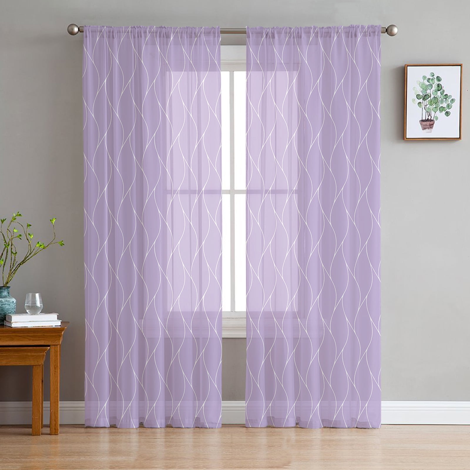 Chocolate Color Wavy Brown Tulle Curtains for Bedroom Modern Sheer ...