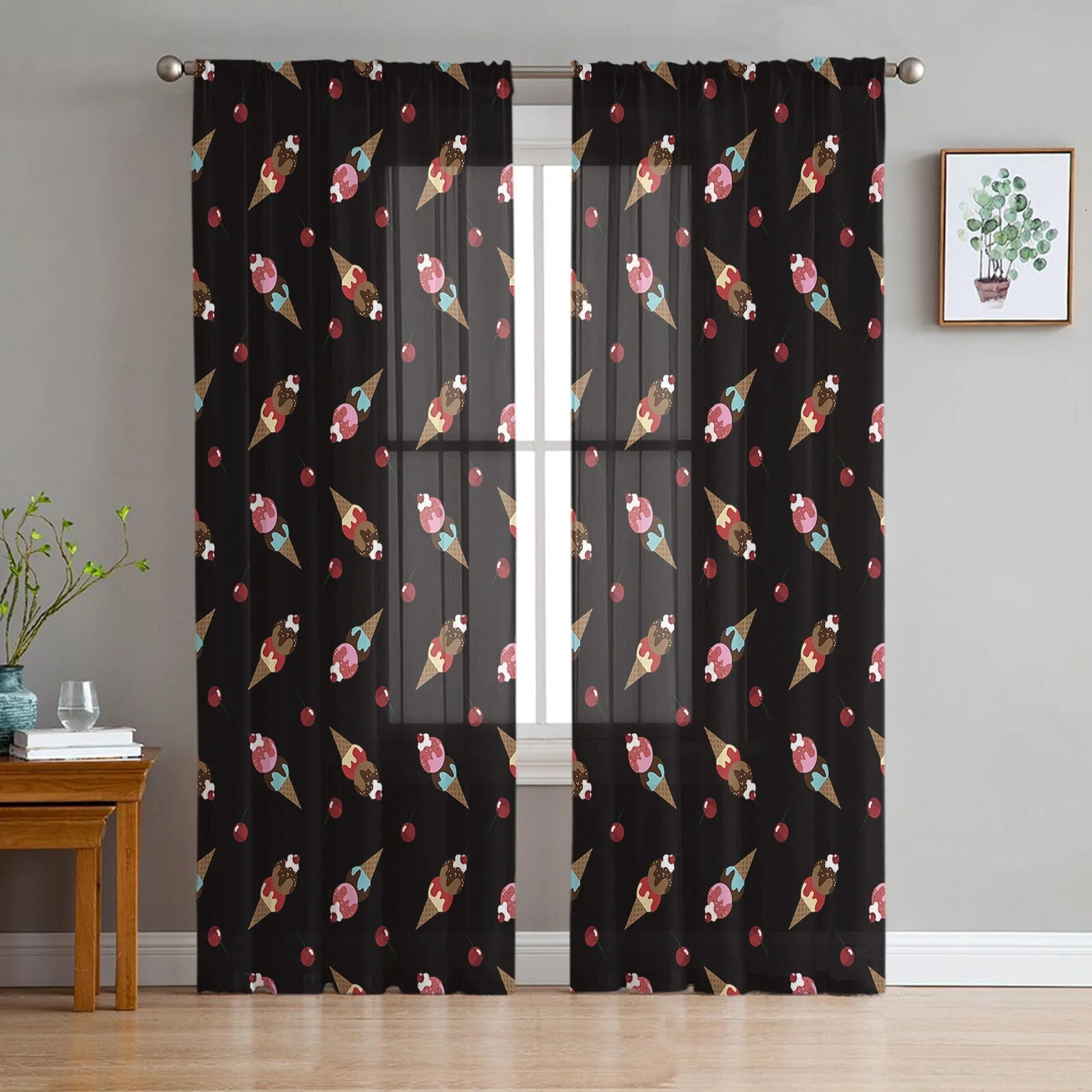 Chocolate Color Wavy Brown Tulle Curtains for Bedroom Modern Voile ...