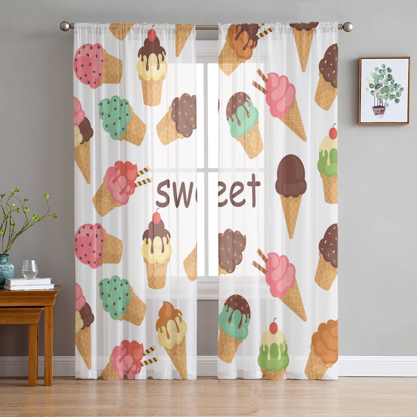 Chocolate Color Wavy Brown Tulle Curtains for Bedroom Modern Voile ...