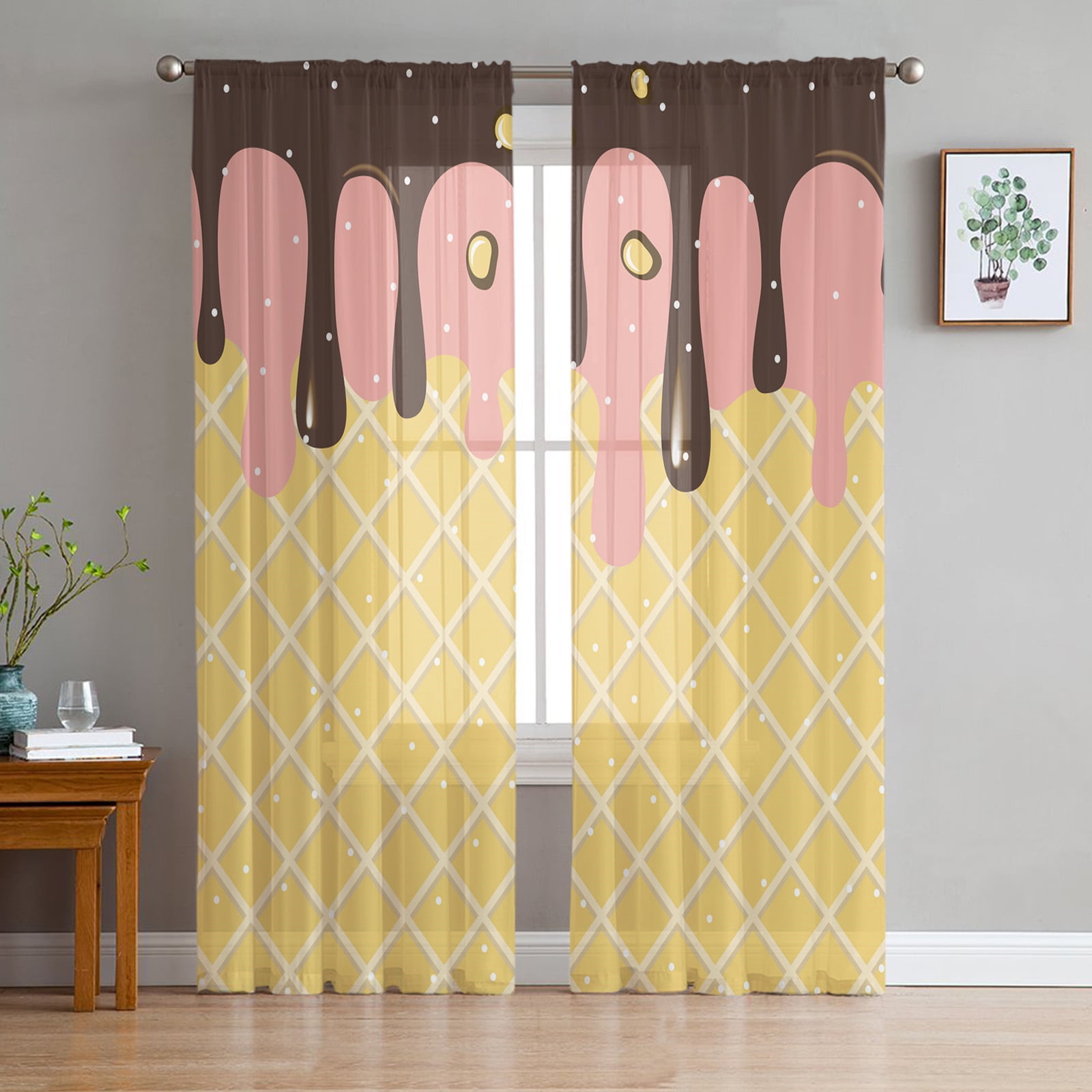 Chocolate Color Wavy Brown Tulle Curtains for Bedroom Modern Voile ...