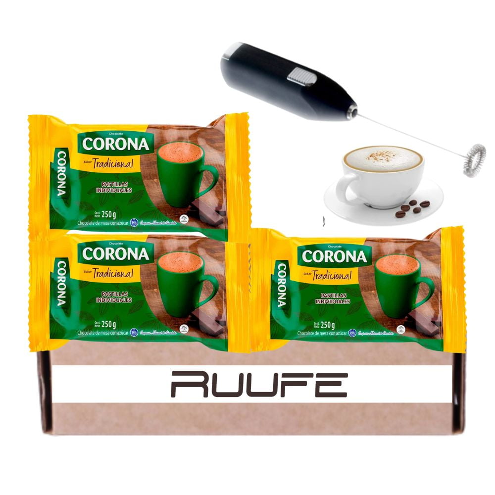 Chocolate Corona (3 pck) & a Battery Operated Blender Sweet Traditional ...