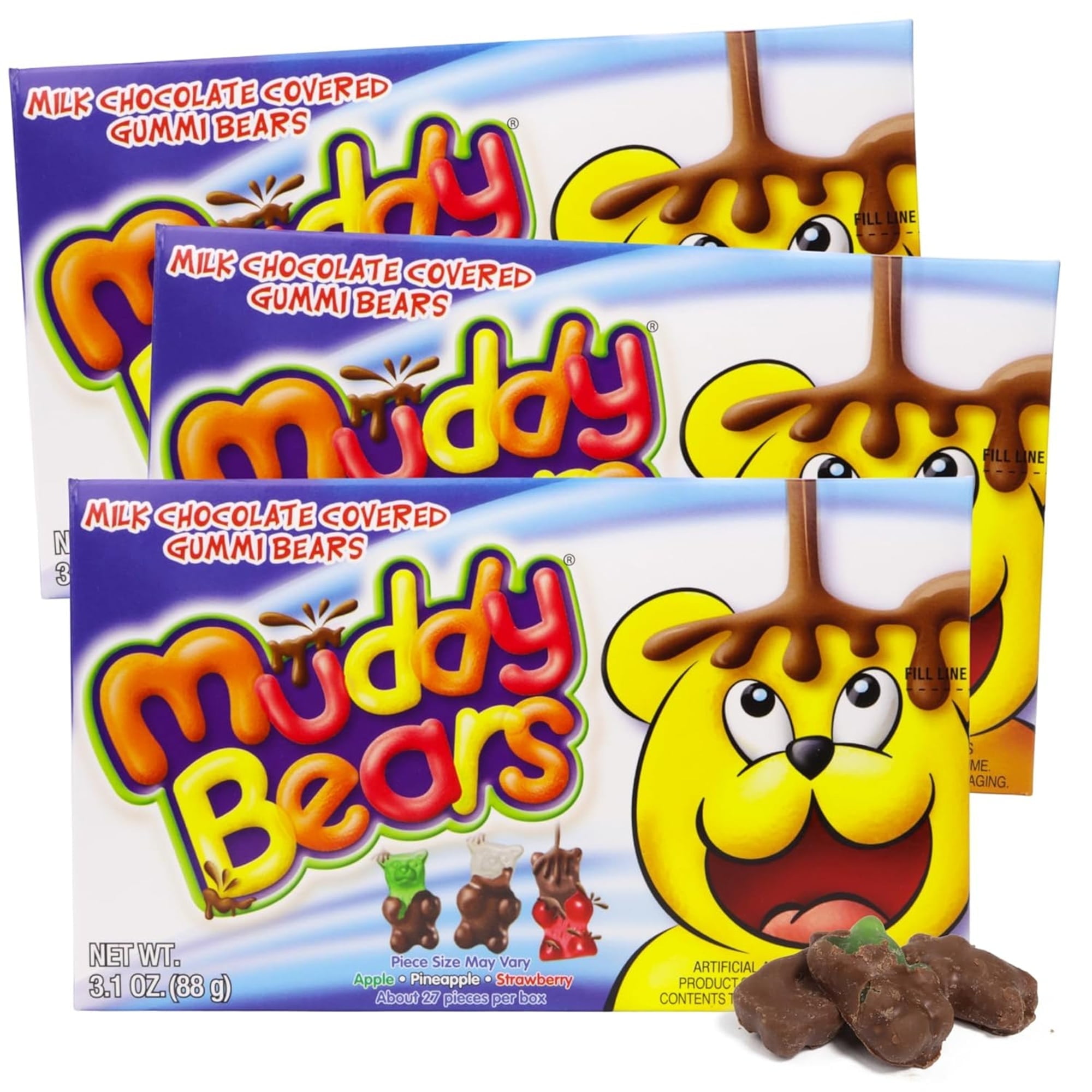 Sweetzo's Chocolate Covered Gummy Bears, Colorful Candy, Pack of 3, 3.1 ...