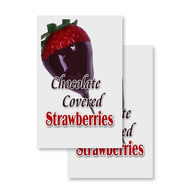 Chocolate Covered Strawberries (2-PACK) 24" x 36" Vinyl Decals | Sign ...