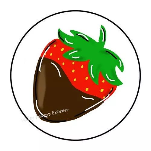 Chocolate Covered Strawberry Envelope Seals Labels Party Favors ...