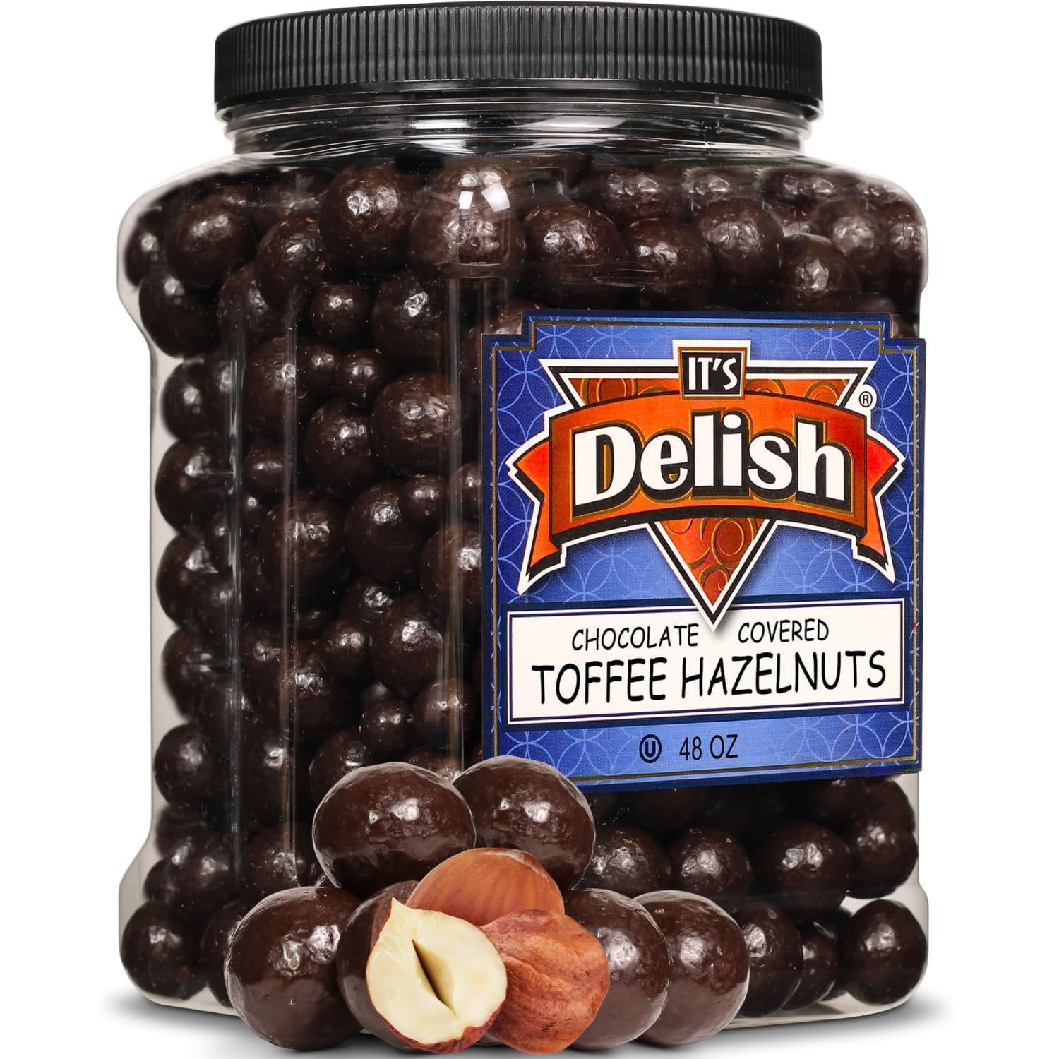 Chocolate Covered Toffee Coated Hazelnuts by It's Delish, 48 OZ Jumbo ...