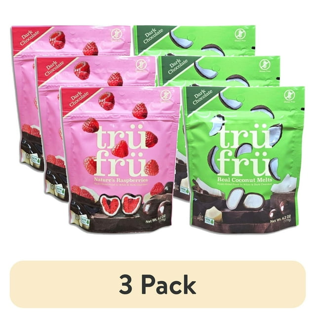 (3 pack) Tru Fru Chocolate & Creme Covered Hyper-Dried Fresh Fruit ...