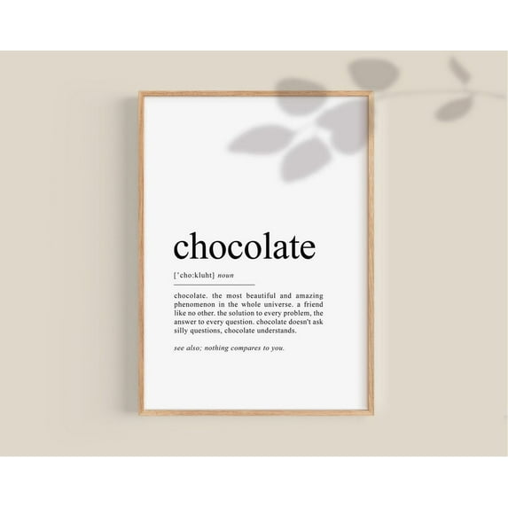 Chocolate Definition Wall Poster lover lovers Art Teen valentines day ...
